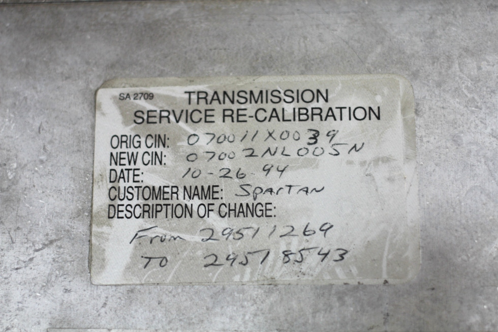 RV Chassis Parts USED ALLISON ECU PN: 29514527 SN: 2531245 Chassis ...