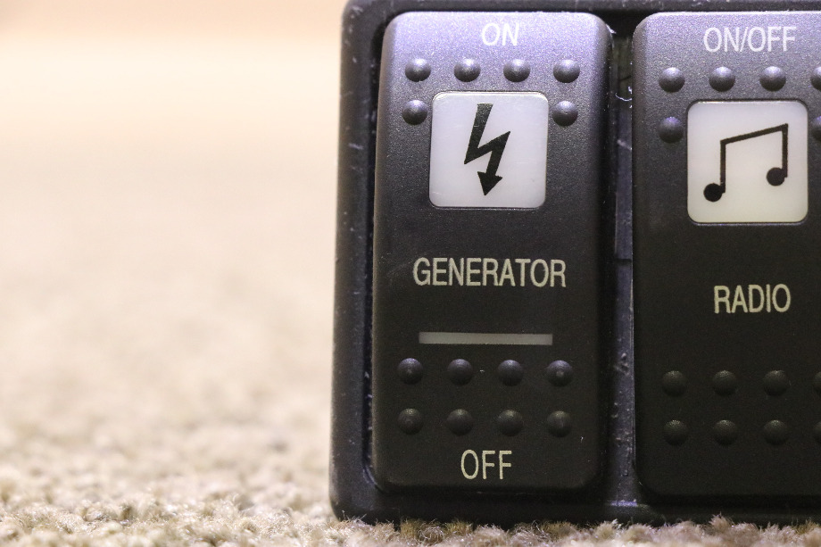 RV Components USED MOTORHOME GENERATOR ON/OFF & RADIO ON/OFF DASH ...